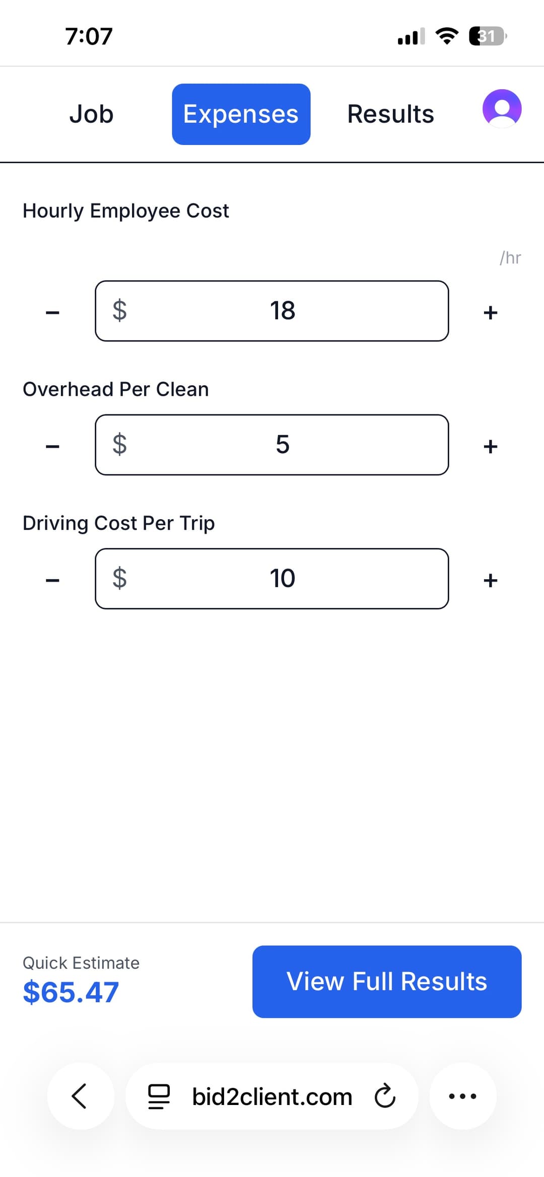 Free Cleaning Estimate Calculator | Cleaning Bid Calculator